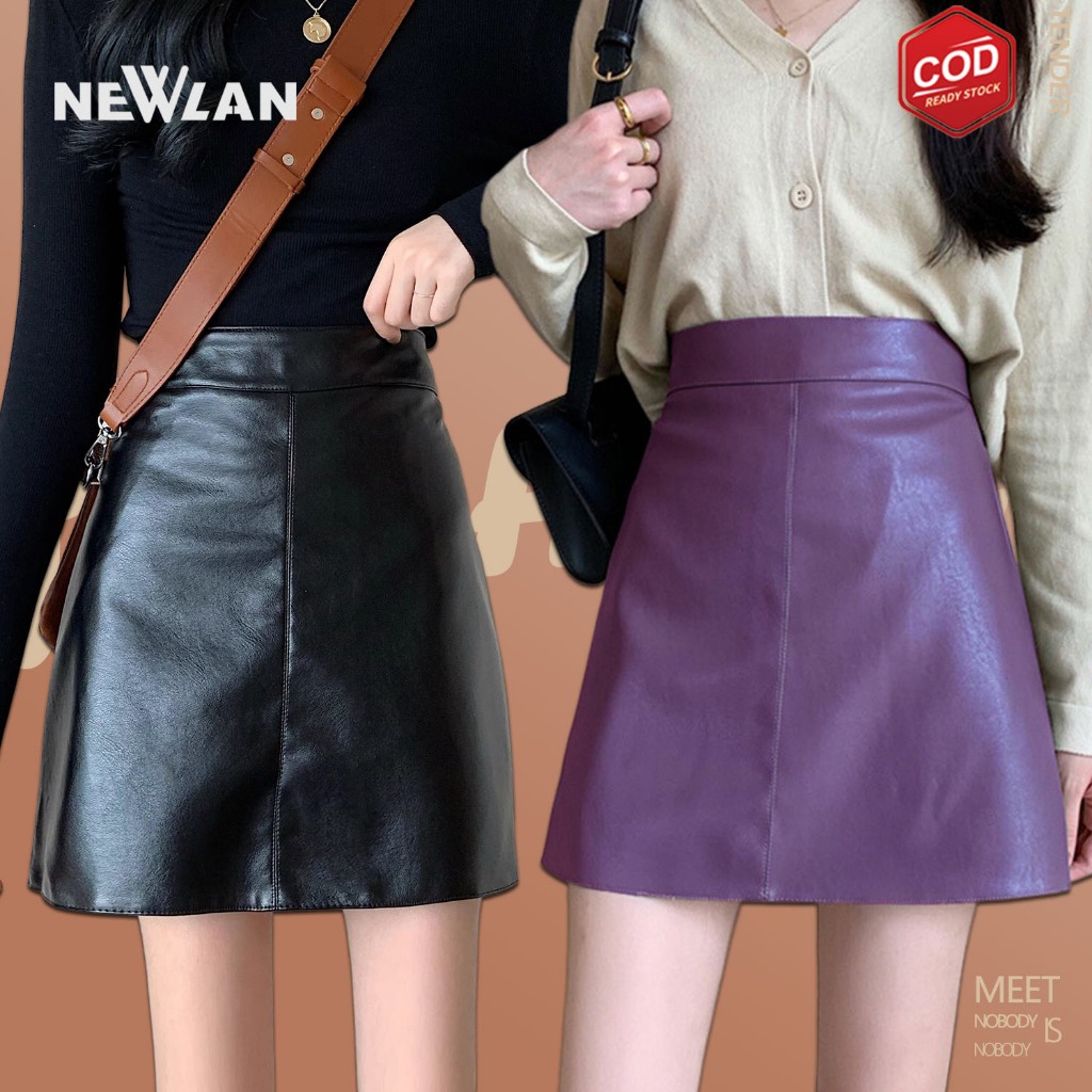 Jual Newlan DQ018 SKIRT ROK WANITA BELAH SLIT KULIT SKIRT SPAN WANITA ...