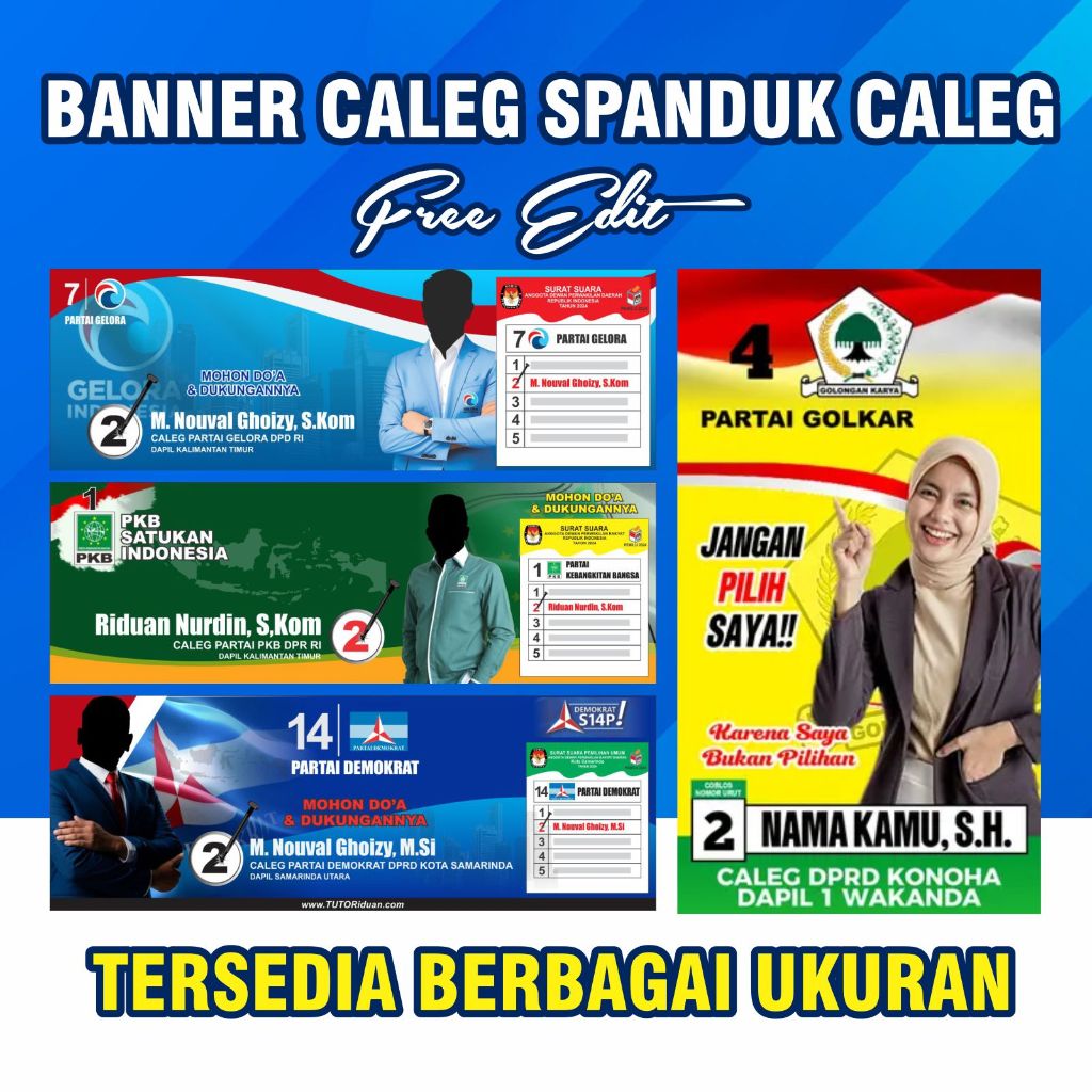 Jual BANNER CALEG / SPANDUK CALEG / BALIHO CALEG PARTAI / FREE DESAIN ...