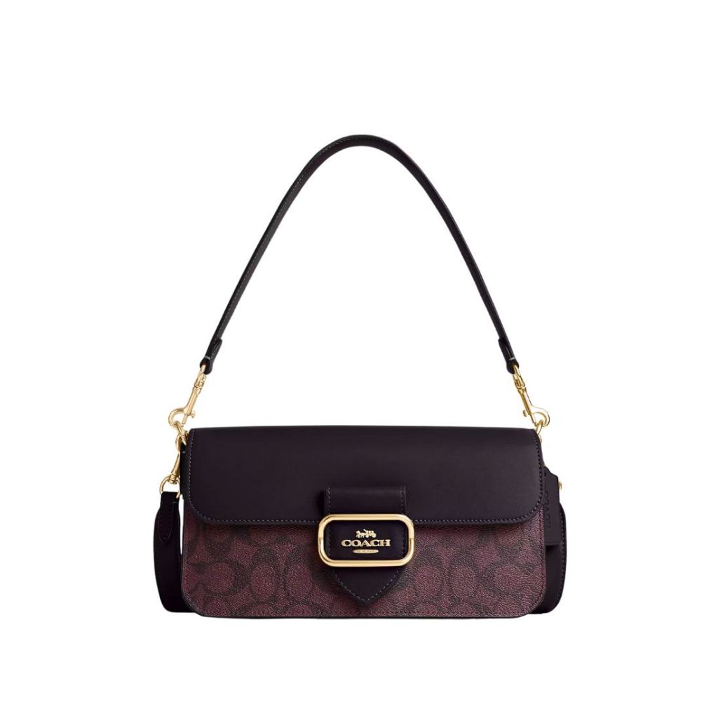 Jual COACH Morgan Shoulder Bag In Colorblock Signature Canvas Oxblood ...