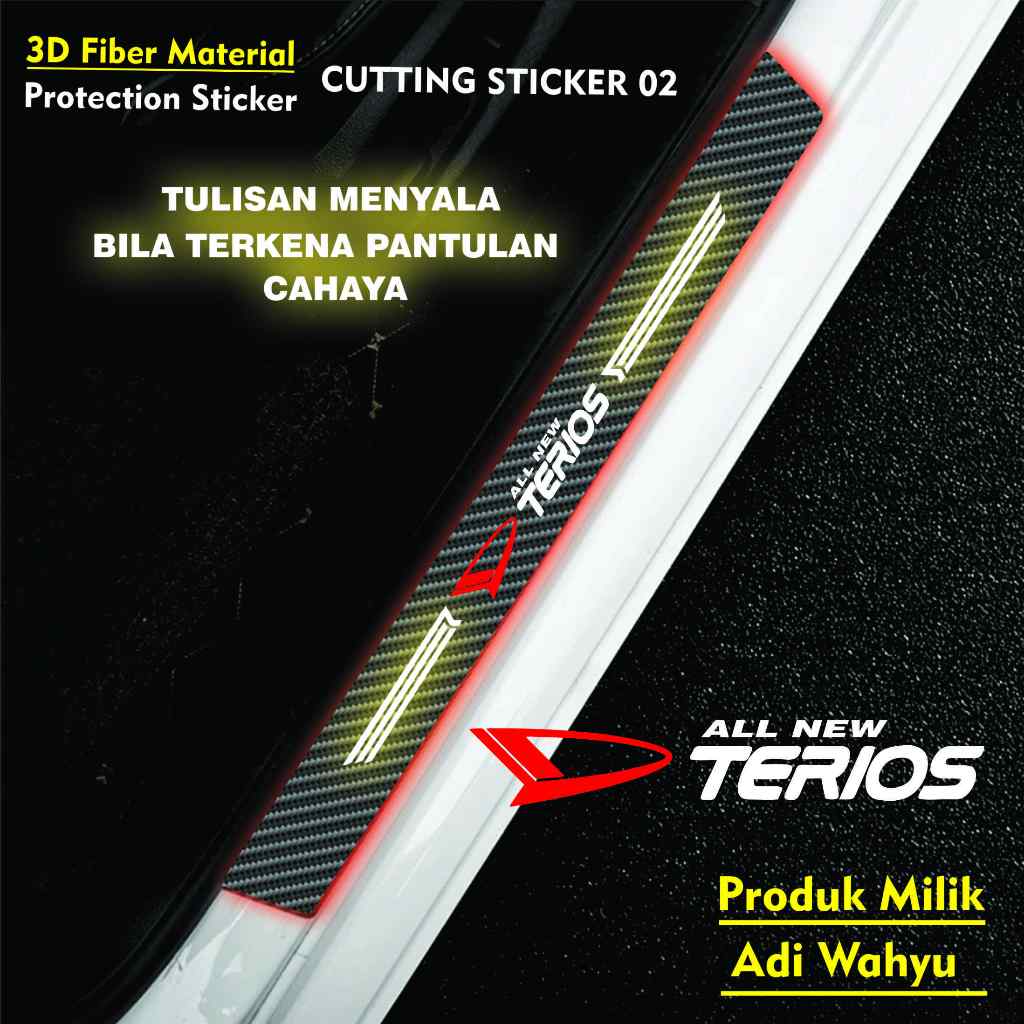 Jual sticker sill plate carbon 3d mobil all new terios sticker karbon ...