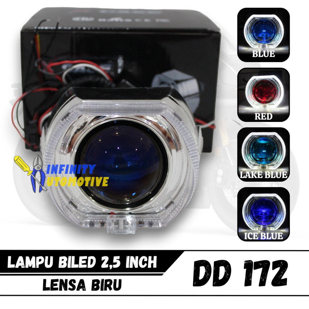 Jual Lampu Depan Biled 2,5 inch lensa putih dan lensa biru X-Case Lampu ...