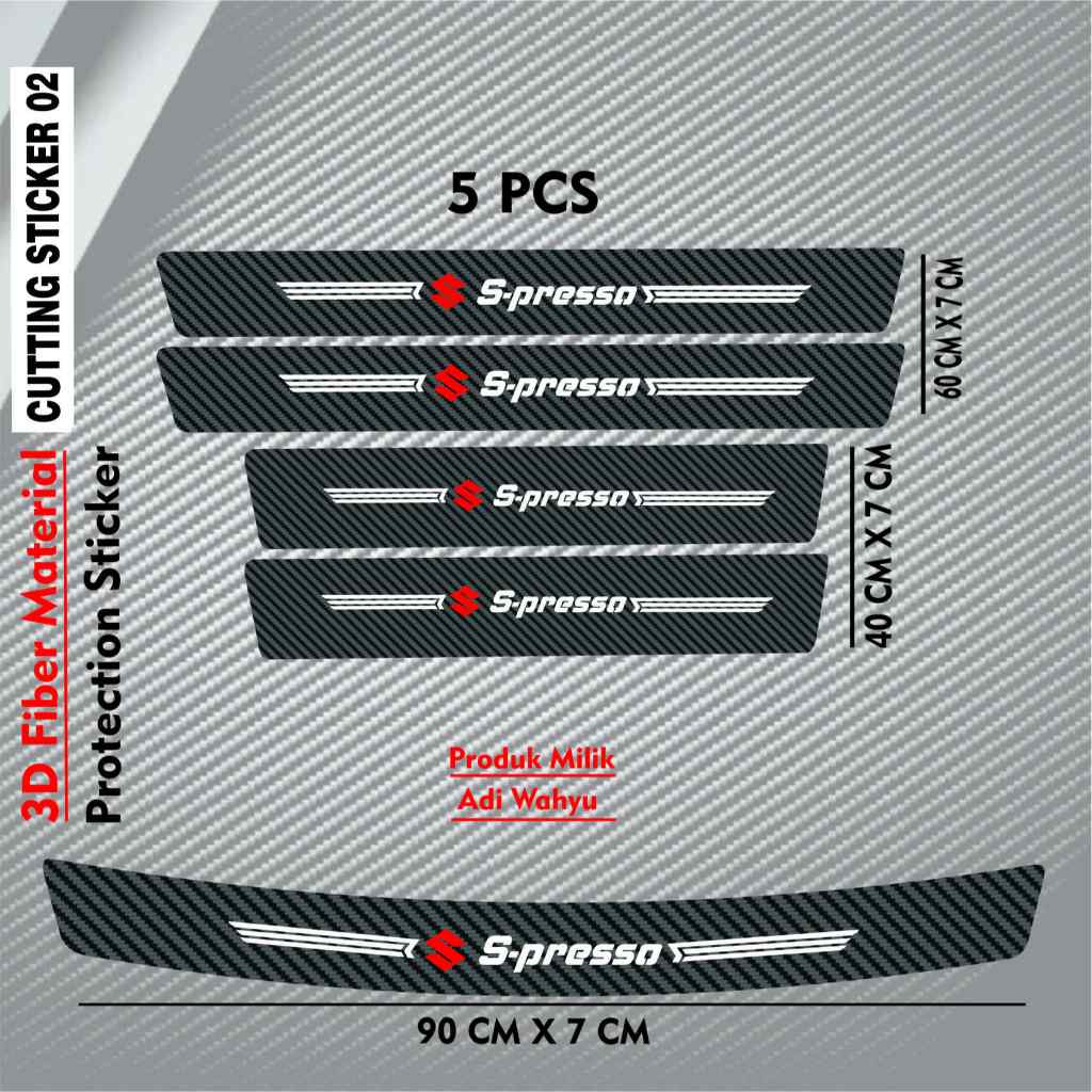 Jual 1/9 Pcs Sticker Sill plate Carbon 3d Mobil S-Presso Pelindung ...