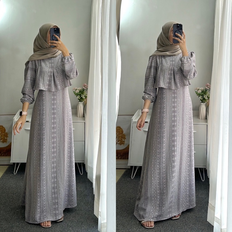 Jual READY STOCK KAMILA Dress Lebaran Etnik Busui Friendly Fit to XL ...