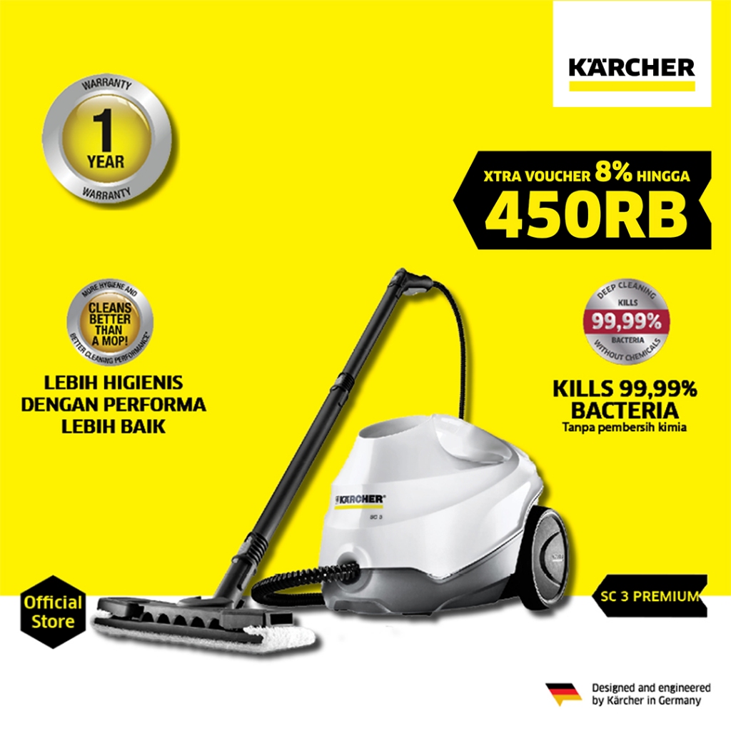 Jual Karcher SC 3 EasyFix Premium *EU Steam Cleaner (white) | Shopee ...