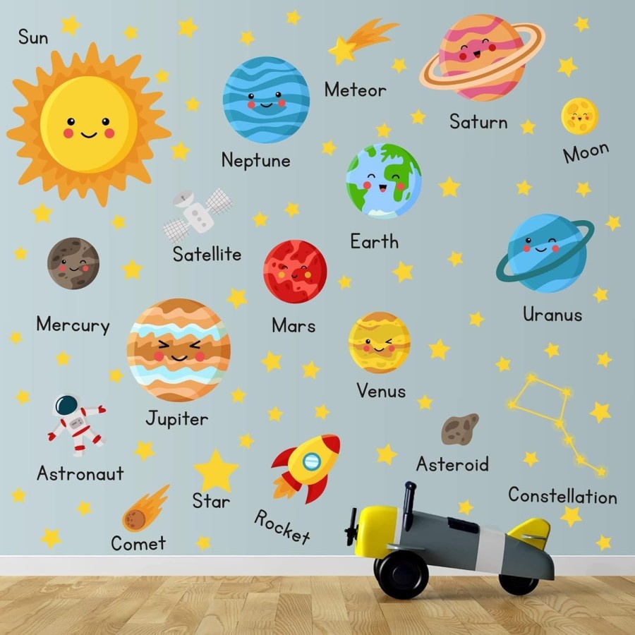 Jual K97 Wallsticker anak stiker dinding Astronot Luar Angkasa Planet ...