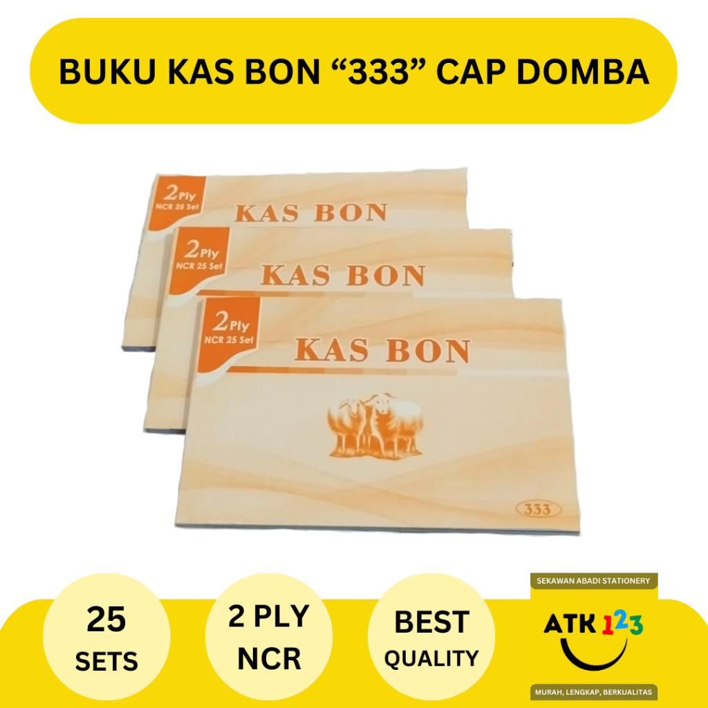Jual 333 Buku Kas Bon Kasbon NCR 2 Ply Rangkap 2 333 Cap Domba | Shopee ...