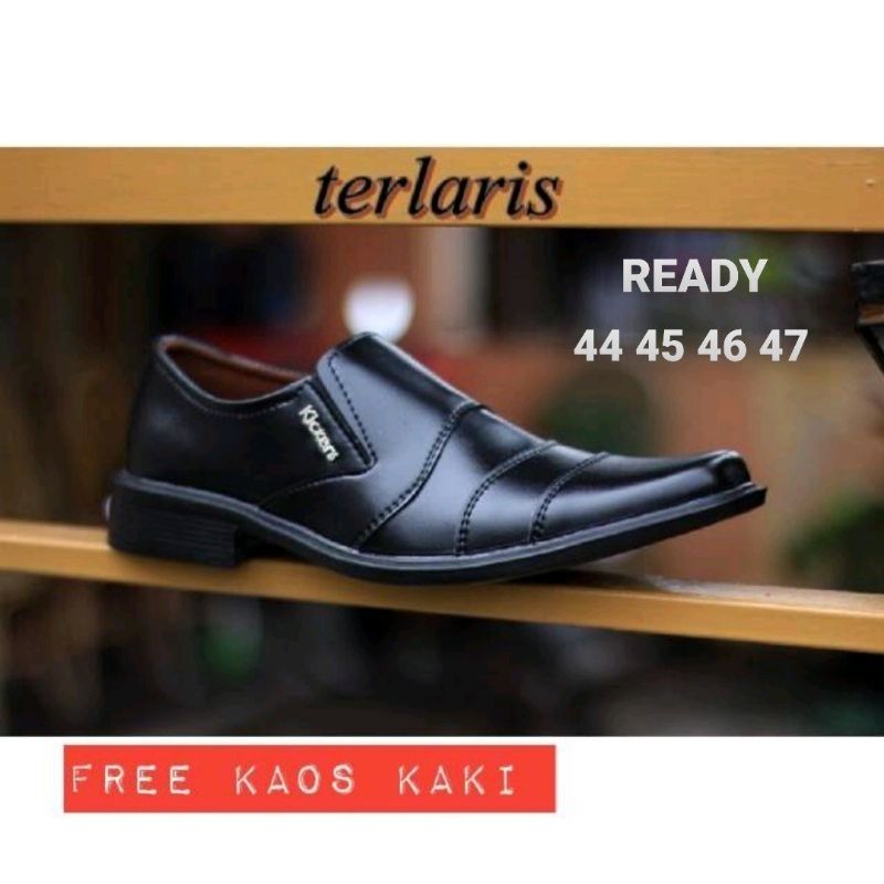 Jual Sepatu Pantofel Hitam Pria READY BIG SIZE UKURAN BESAR 45 46 47 ...