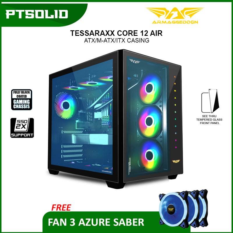 Jual Casing PC Gaming Armaggeddon Tessaraxx Core 12 Air E-ATX Gaming PC ...