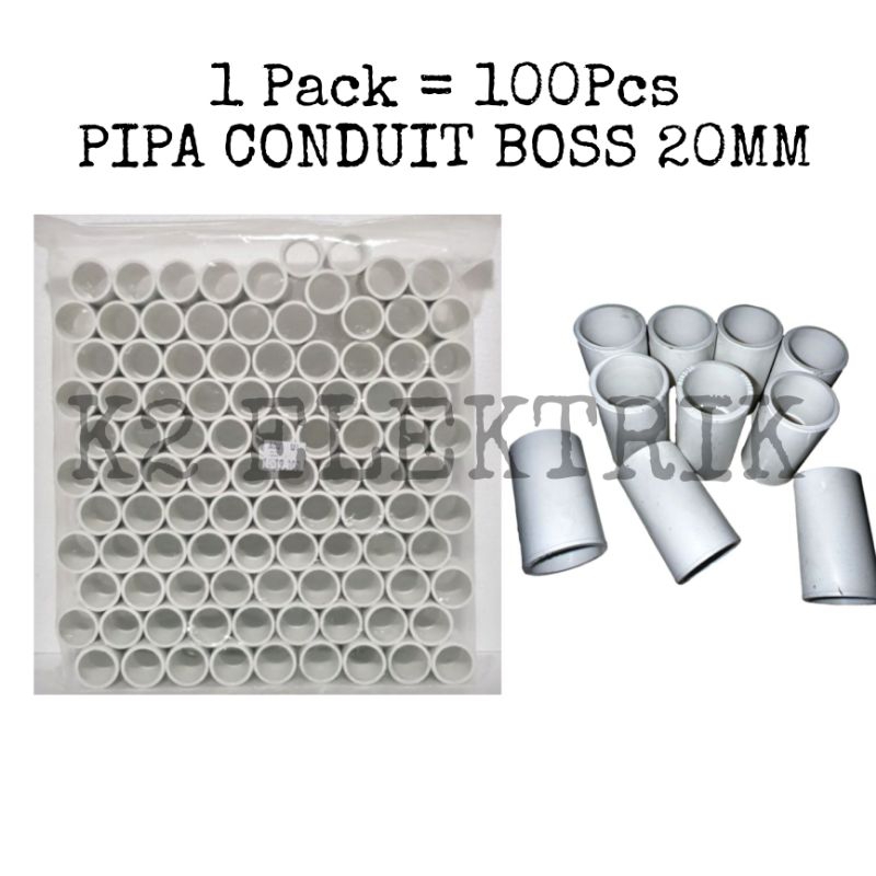 Jual ( 1 Pck ) BOSS Sambungan Pipa Listrik 20mm | Sock Pipa Listrik ...