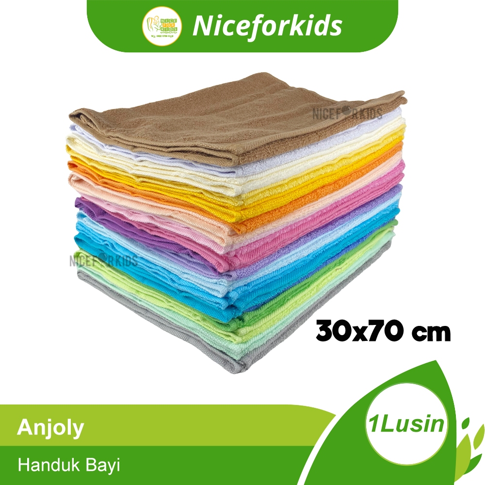 Jual Anjoly Handuk Bayi Handuk Sport Ukuran 30x70 cm 1 Lusin (12pcs) | Shopee Indonesia