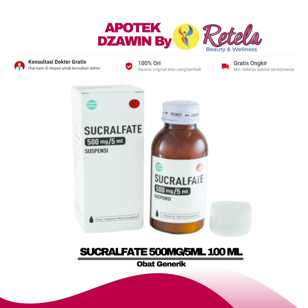 Jual SUCRALFATE 500MG/5ML SUSPENSI 100ML (GEN-PRO) | Shopee Indonesia