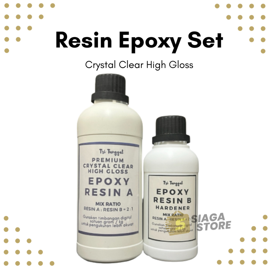 Jual Resin Epoxy Set 300 750 1500 gr Crystal Clear Bening High Gloss ...