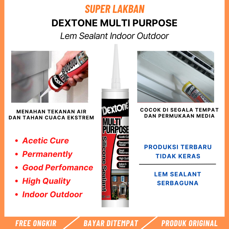 Jual Lem Sealant Dextone Multi Purpose Silicone Sealent Bisa Indoor ...