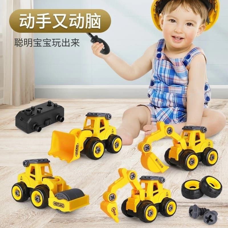 Jual mainan DIY mobil kontruksi rakit obeng 1 pcs/ truck contruction ...