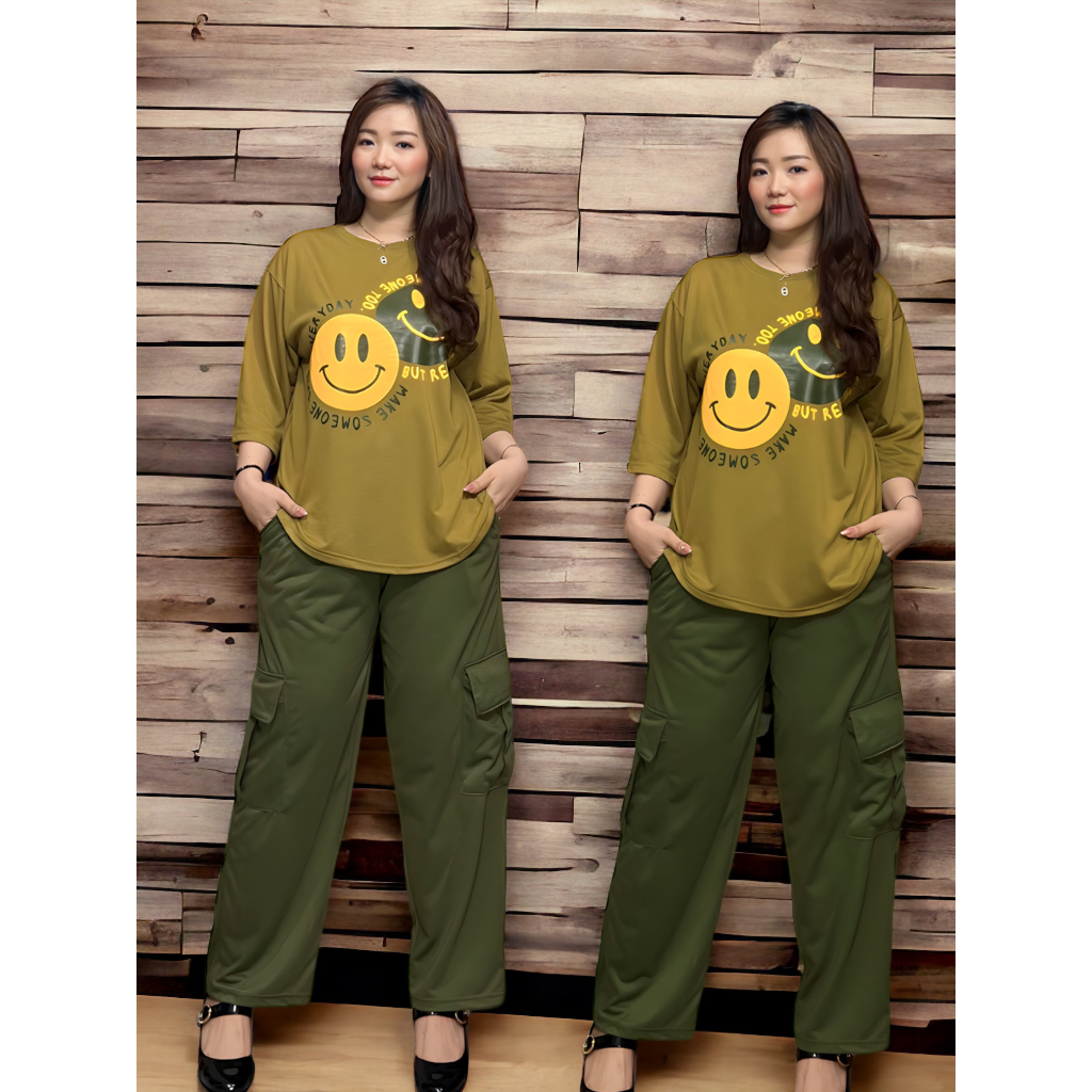Jual GR Setelan Cargo LD 120 Kekinian Atasan Oversize Model Penguin ...