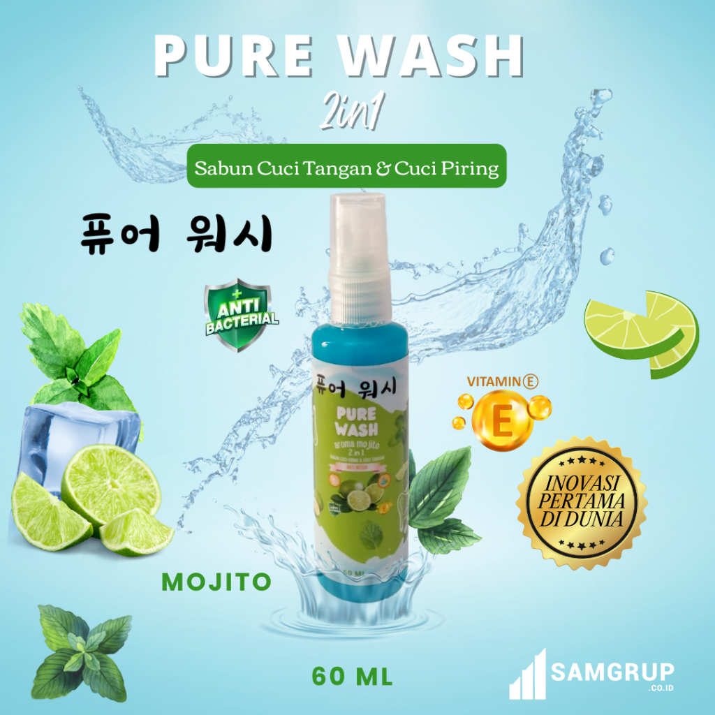 Jual Sabun Cuci Tangan Dan Cuci Peralatan Makan Spray Pure Wash 2in1 ...