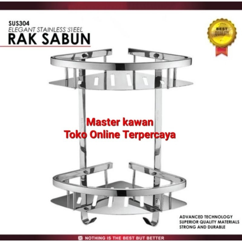 Jual Rak Sabun Stainless SUS 304 Dua Susun TEBAL /Rak Sudut Stainless ...