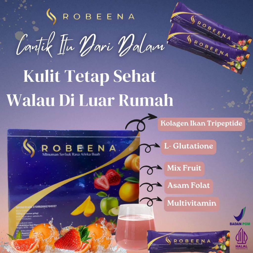 Jual ROBEENA collagen drink / minuman kolagen serbuk rasa aneka buah ...