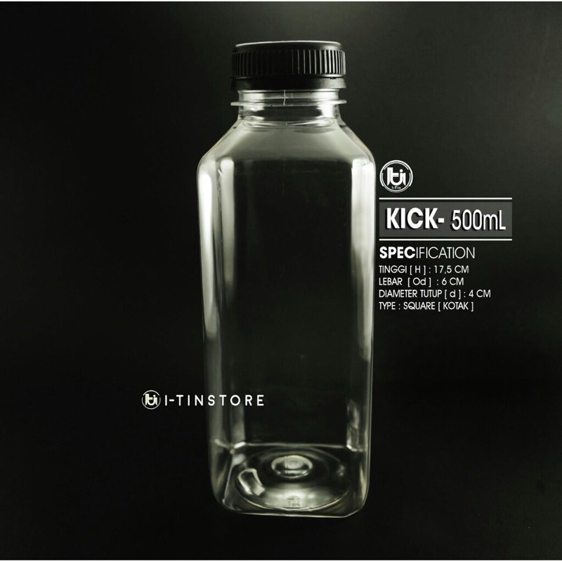 Jual 500ML BOTOL KICK ( KOTAK ) / BOTOL MINUMAN / JUS / YOGURT / PET ...
