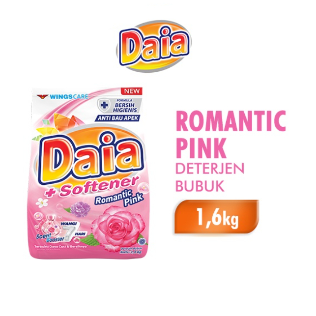 Jual Daia 1,6Kg Deterjen Bubuk Romantic Pink Softener | Shopee Indonesia
