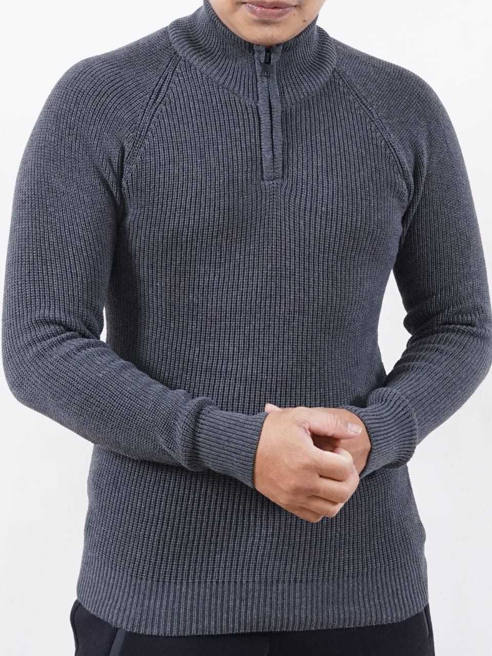 Jual Boneh Knitwear Pria Half Zip Sweater Rajut Quarter Neck Turleneck ...