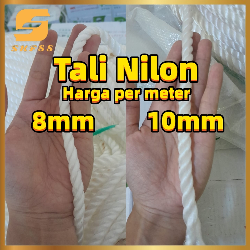 Jual Tali nilon putih 8mm 10mm Tali Tambang Kecil Nilon Nylon Rope ...