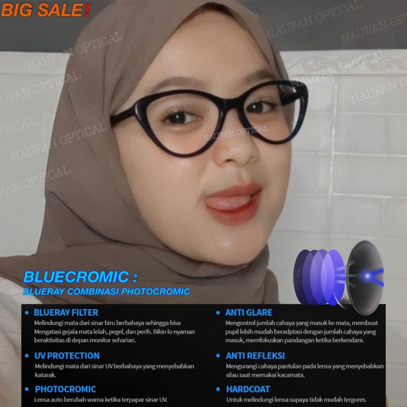 Jual FRAME CAT EYE (Gaby.Rosse)PAKET LENSA BLUECROMIC-Req Min/Cly Atau ...