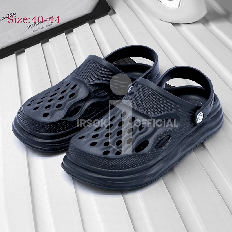 Jual IRSOK Sepatu Pria Hitam Sendal kodok Sandal Baim Pria Sandal Cowok ...
