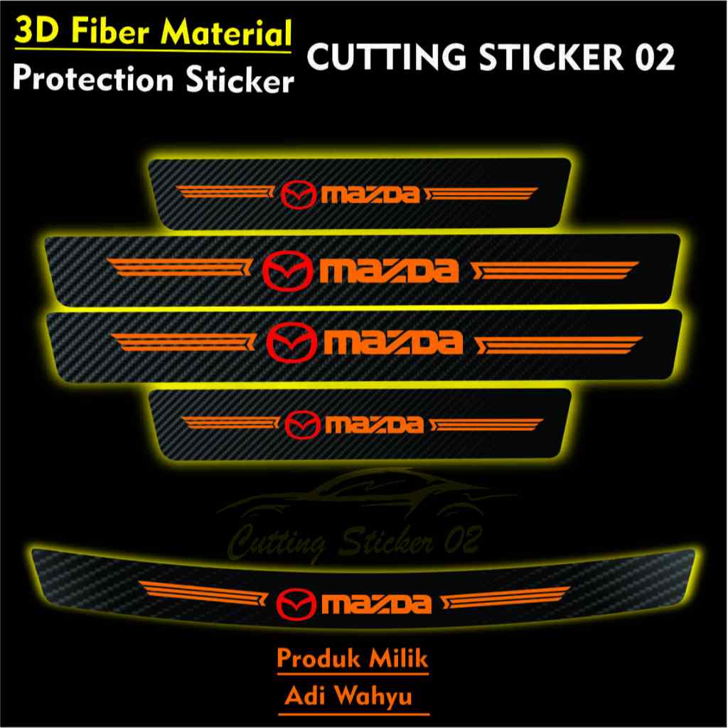 Jual sticker sill plate carbon 3d mobil mazda sticker karbon 3d ...