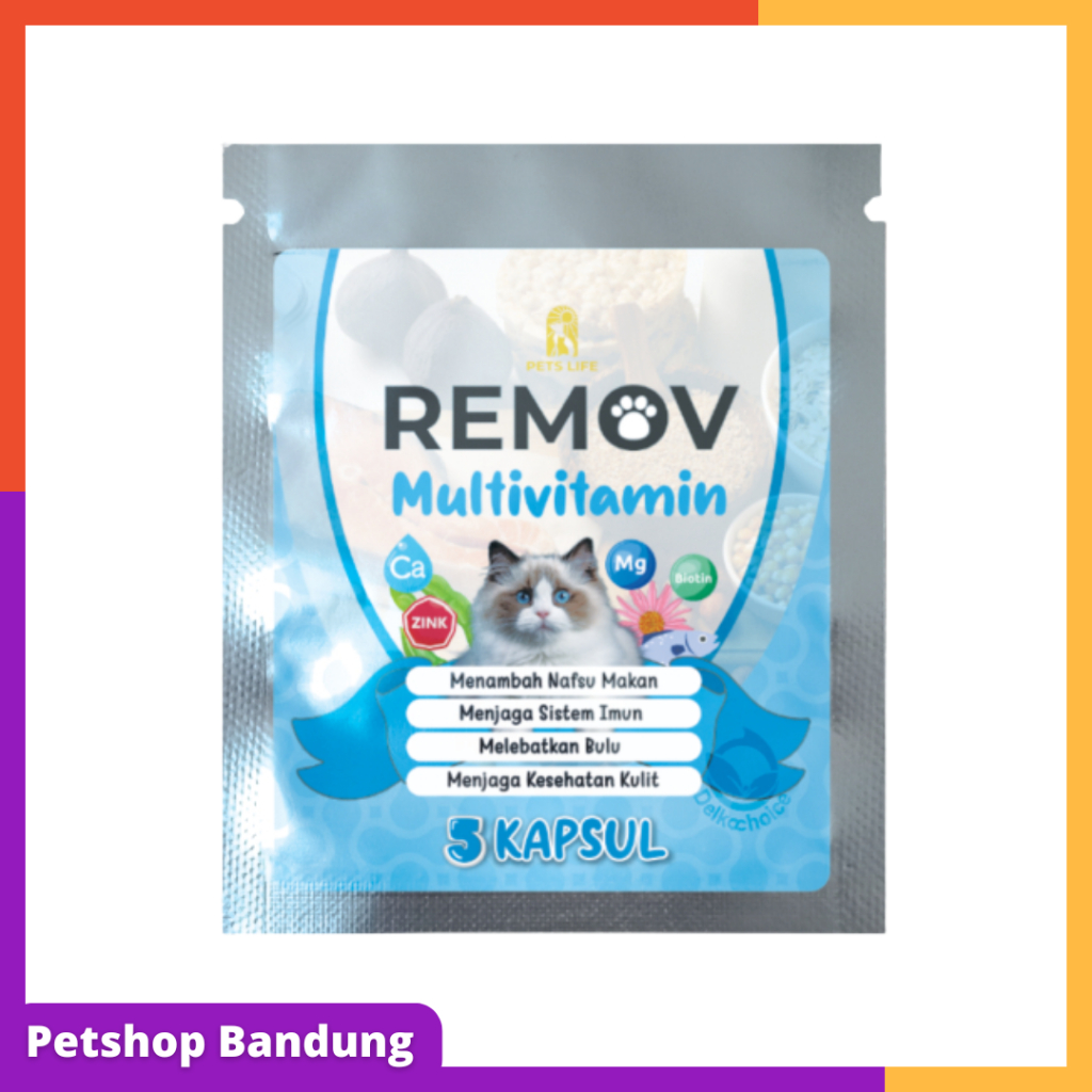 Jual PETSHOP BANDUNG REMOV Multivitamin Kucing / Vitamin Menjaga Imun Melebatkan Bulu dan Kulit ...