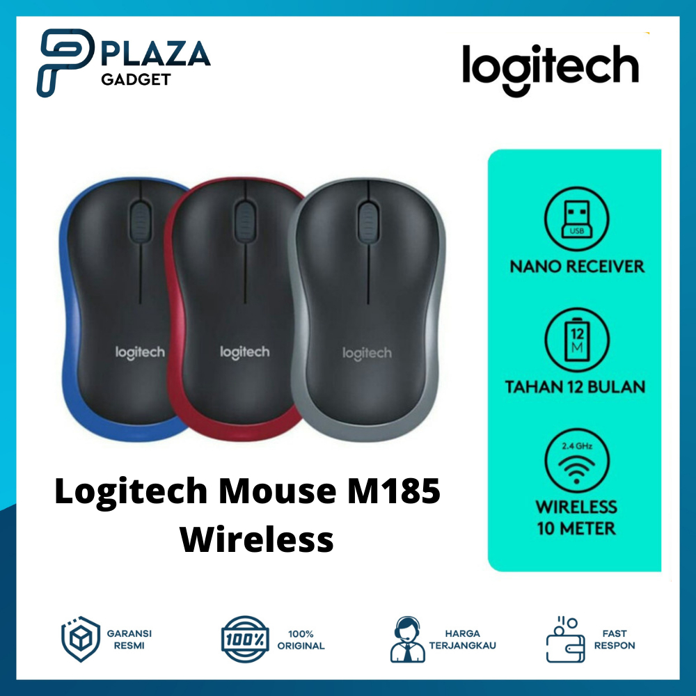 Jual Mouse Wireless Logitech M185 Garansi Resmi 1 Tahun | Shopee Indonesia