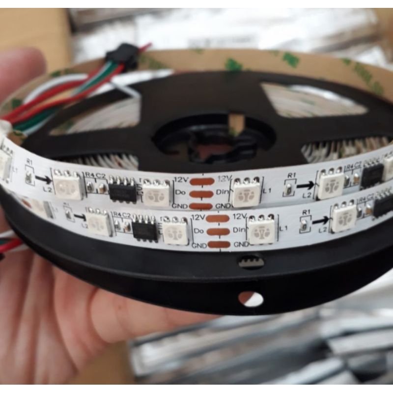 Jual Lampu LED strip RGB ws 2811 12V PCB Putih Indor | Shopee Indonesia