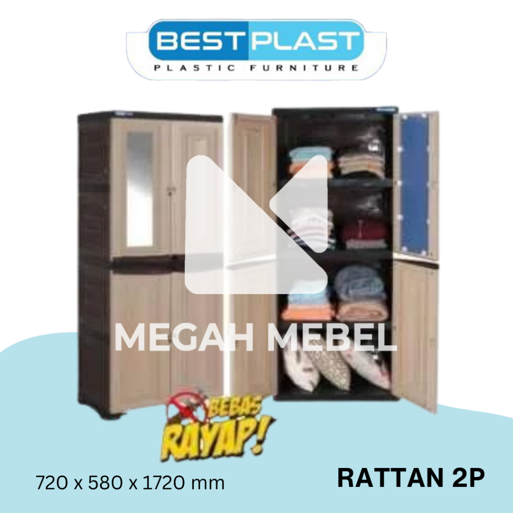 Jual Lemari Pakaian Plastik Bestplast 2 Pintu Navago Bellga Anvaga ...