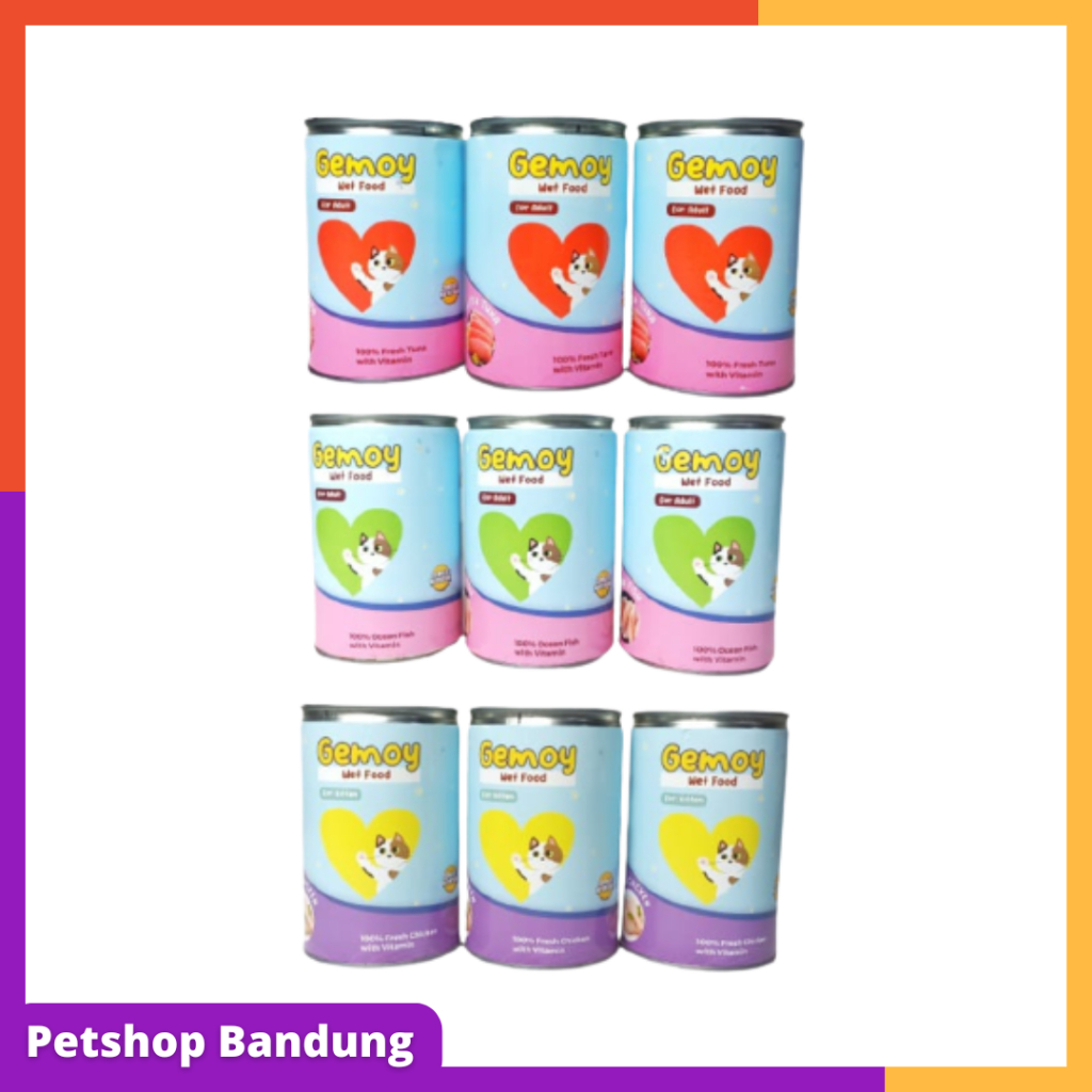Jual PETSHOP BANDUNG Makanan Kucing Basah GEMOY Kaleng 400 Gram / Wet ...