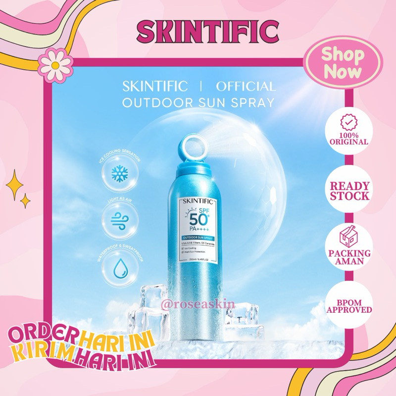 Jual SKINTIFIC Outdoor Sun Spray SPF50+ UVA/ UVB 250ml | Shopee Indonesia