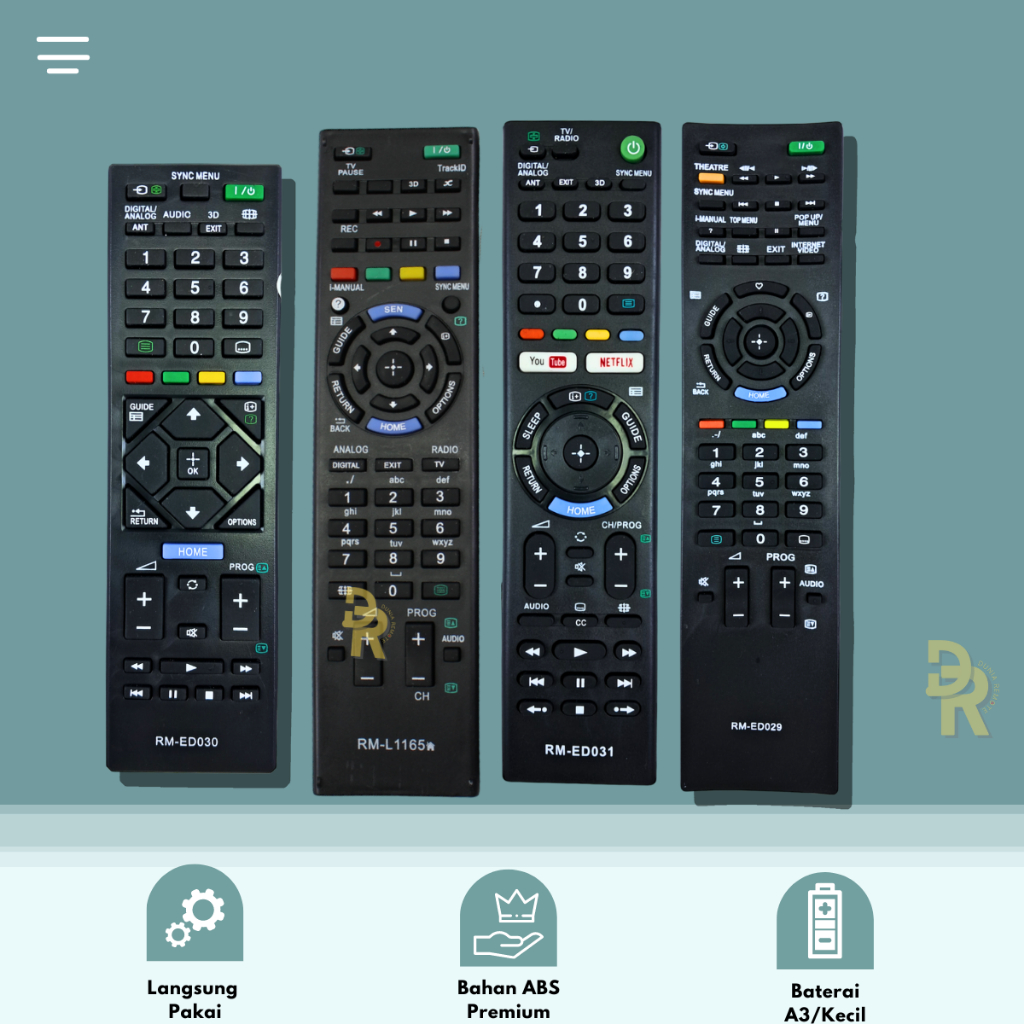 Jual Remot Remote TV Sony Bravia LCD LED Smart TV 3D Youtube Netflix Multi Universal | Shopee ...