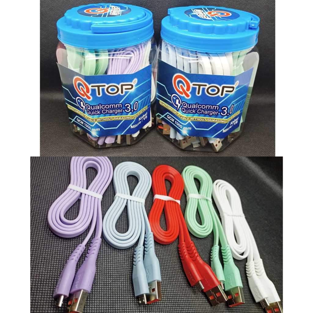 Jual [ISI 20 PCS]Kabel Data QTOP Macaron Suport Quick Charger 3.0 ...