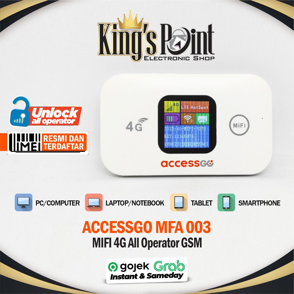 Jual Modem wifi AccessGo MiFi MFA-003 4G With Display All Operator GSM SMARTFREN | Shopee Indonesia