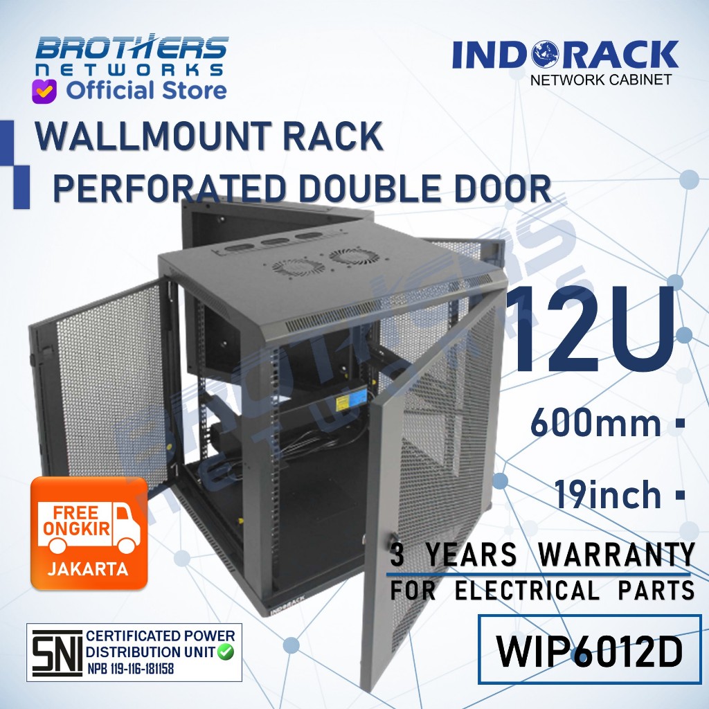 Jual WALLMOUNT RACK INDORACK WIP6015D 15U 600MM RAK PERFORATED DOUBLE ...