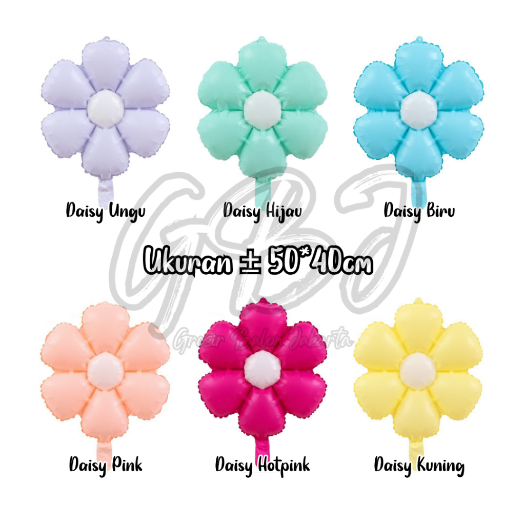 Jual Balon Foil MINI Bunga Kecil Daisy Pastel / Balon Bunga Matahari ...