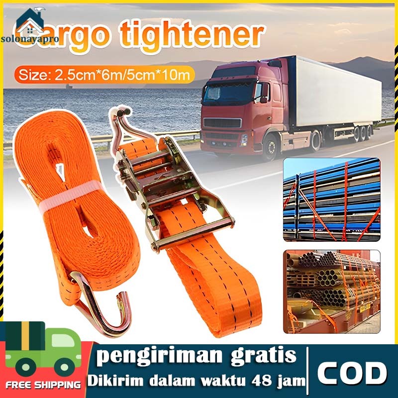 Jual Rachet Tie Down 4-10 Meter 10 TON Webbing Cargo Lashing Belt ...