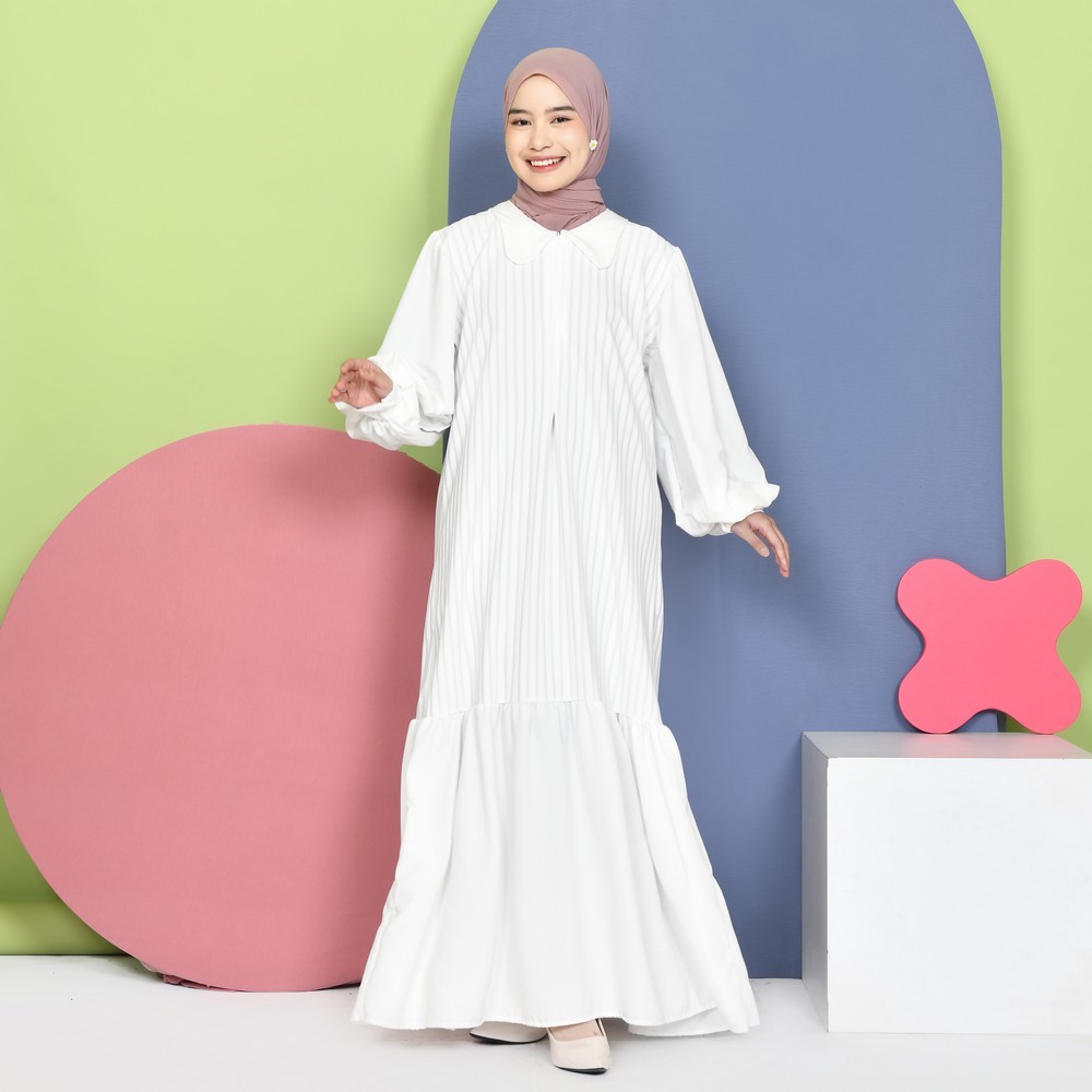 Jual Mybamus Jinny Collar Dress - Dress Lengan Balon - Gamis Sleting ...