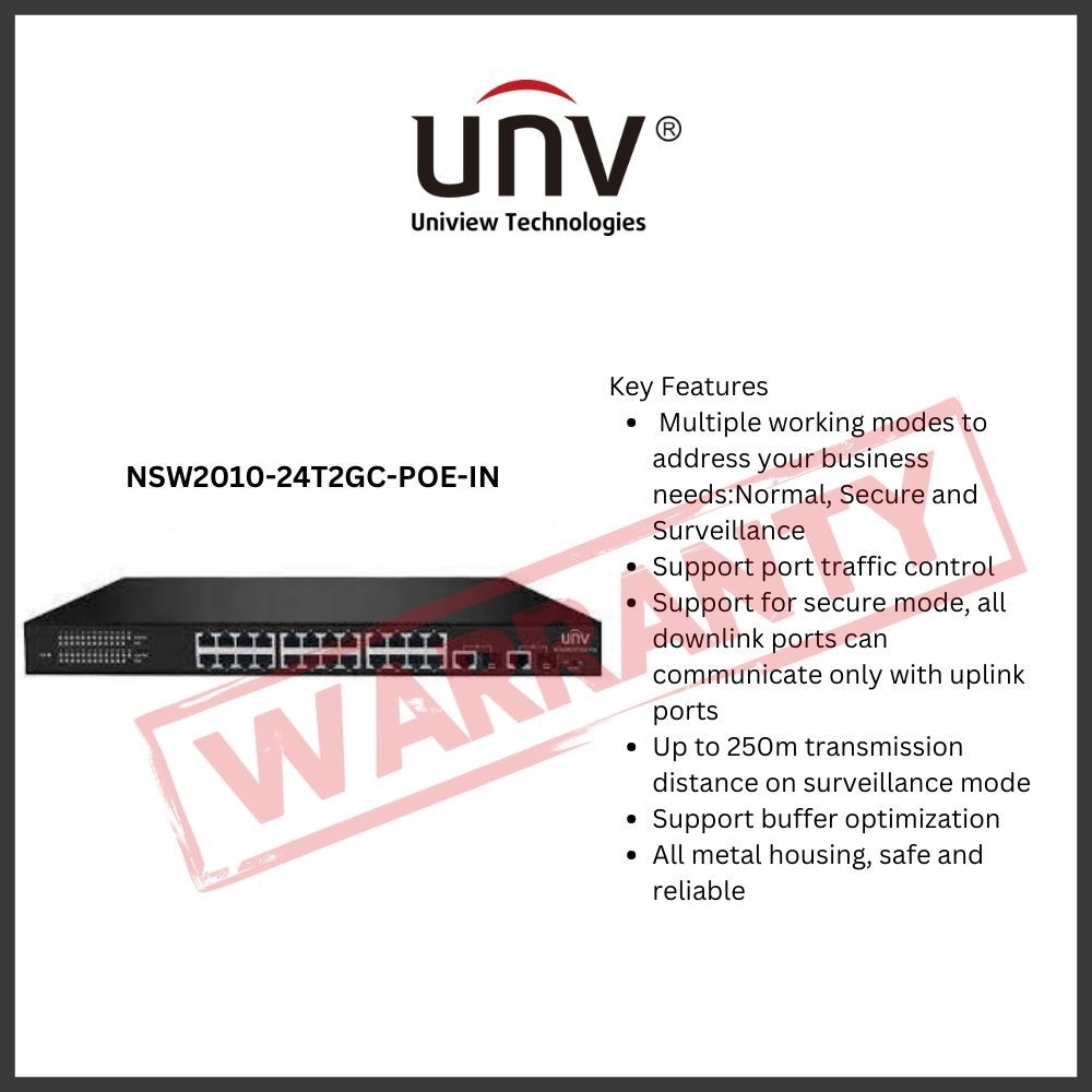 Jual UNV NSW2010-24T2GC-POE-IN Uniview Series Ethernet Switches NSW2010 ...