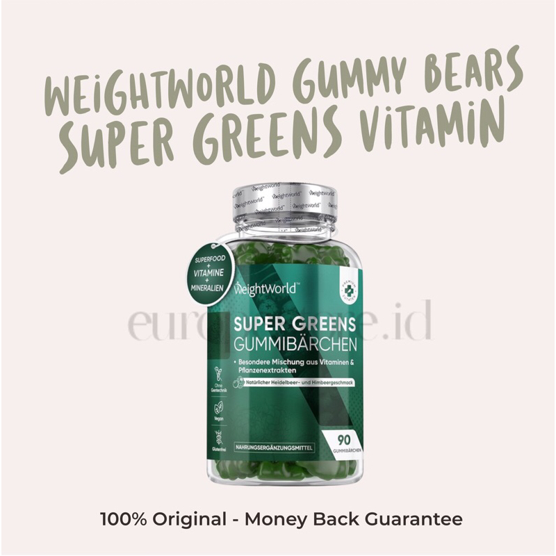Jual PO WeightWorld Super Greens Vitamin Gummy Bears With Moringa ...