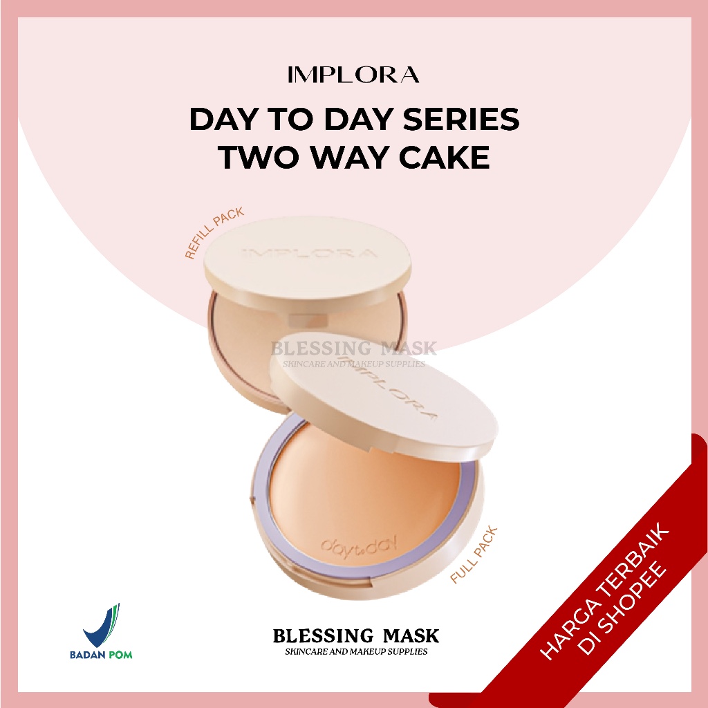 Jual Implora Day to Day Series Two Way cake | Bedak Implora | Shopee ...