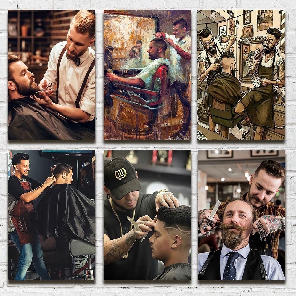 Jual Poster barbershop kayu / poster vintage / pangkas rambut ...