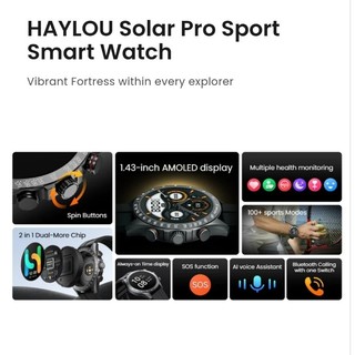 Jual Haylou SOLAR PRO LS18 Smartwatch AMOLED 1.43" AOD IP68 BT Call ...
