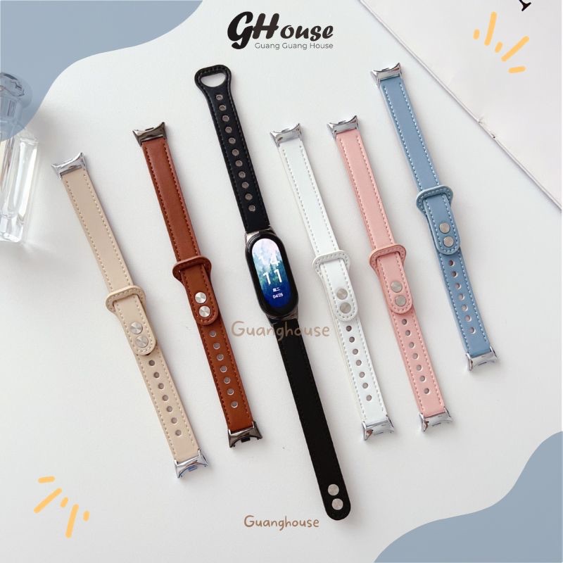 Jual Strap Xiaomi Mi Band 10 / Mi Band 9 / Mi Band 8 Kulit Tali Pengganti Xiaomi Mi Band 8 Bahan ...
