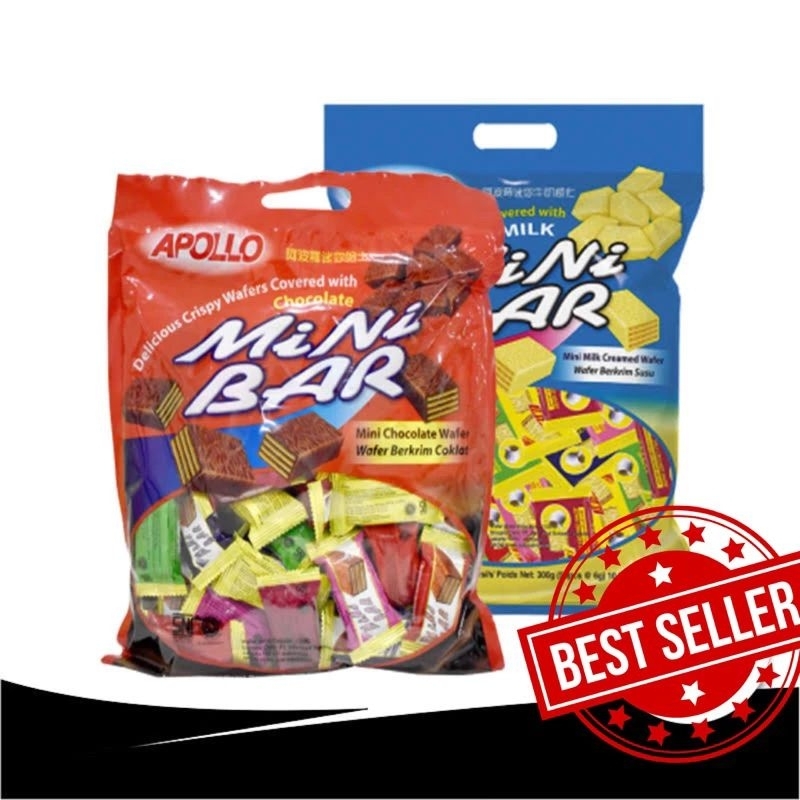Jual Apollo Mini Bar Wafer Coklat /Wafer Berkrim susu Apollo Mini ...