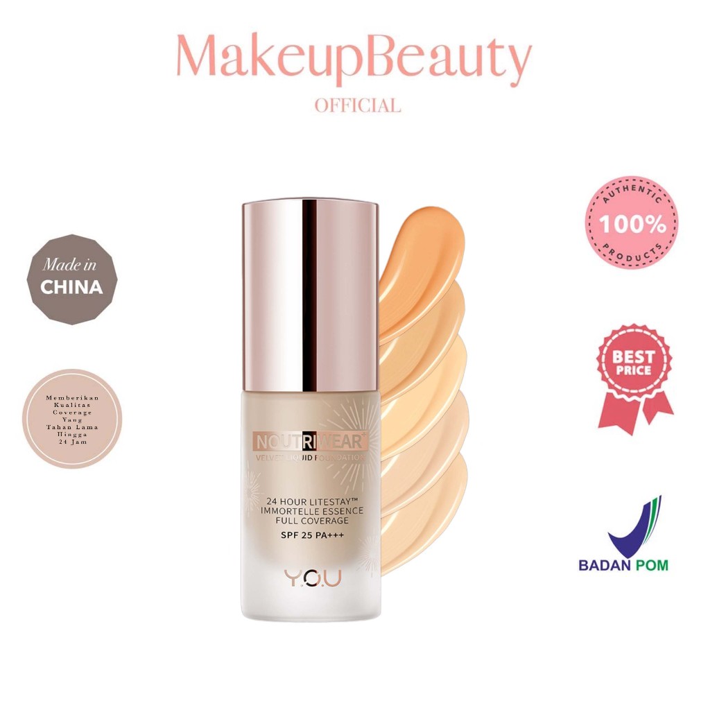 Jual YOU 24H NoutriWear+ Velvet Liquid Foundation | SPF Alas Bedak | Perawatan Wajah | Tahan ...